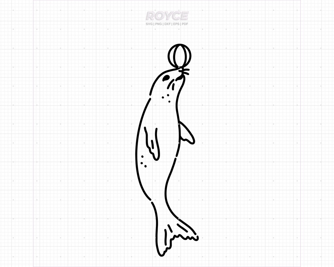 Seal Svg, Seal Balancing a Beach Ball Clipart, Circus Seal Png ...