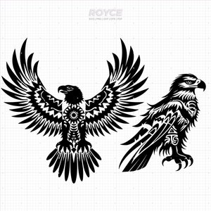 Tribal Eagle Svg, Eagle Clipart, Eagle With Tribal Patterns Png, Eagle ...