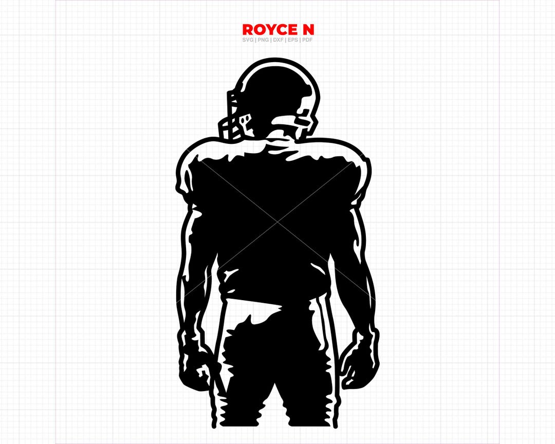 Football Player Back Silhouette (svg, Png, Dxf, Pdf, Eps) (digital ...