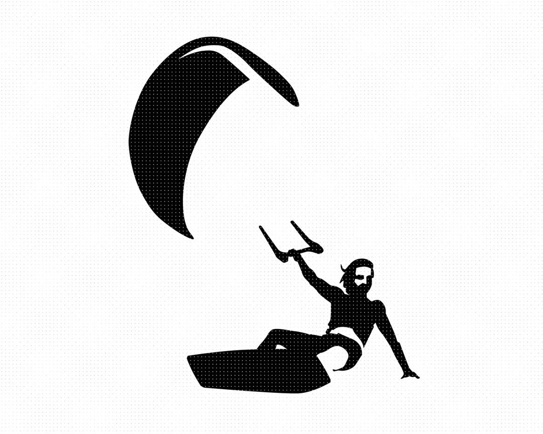 Kitesurfing SVG Clipart: Vector Cut Files for Cricut - Etsy