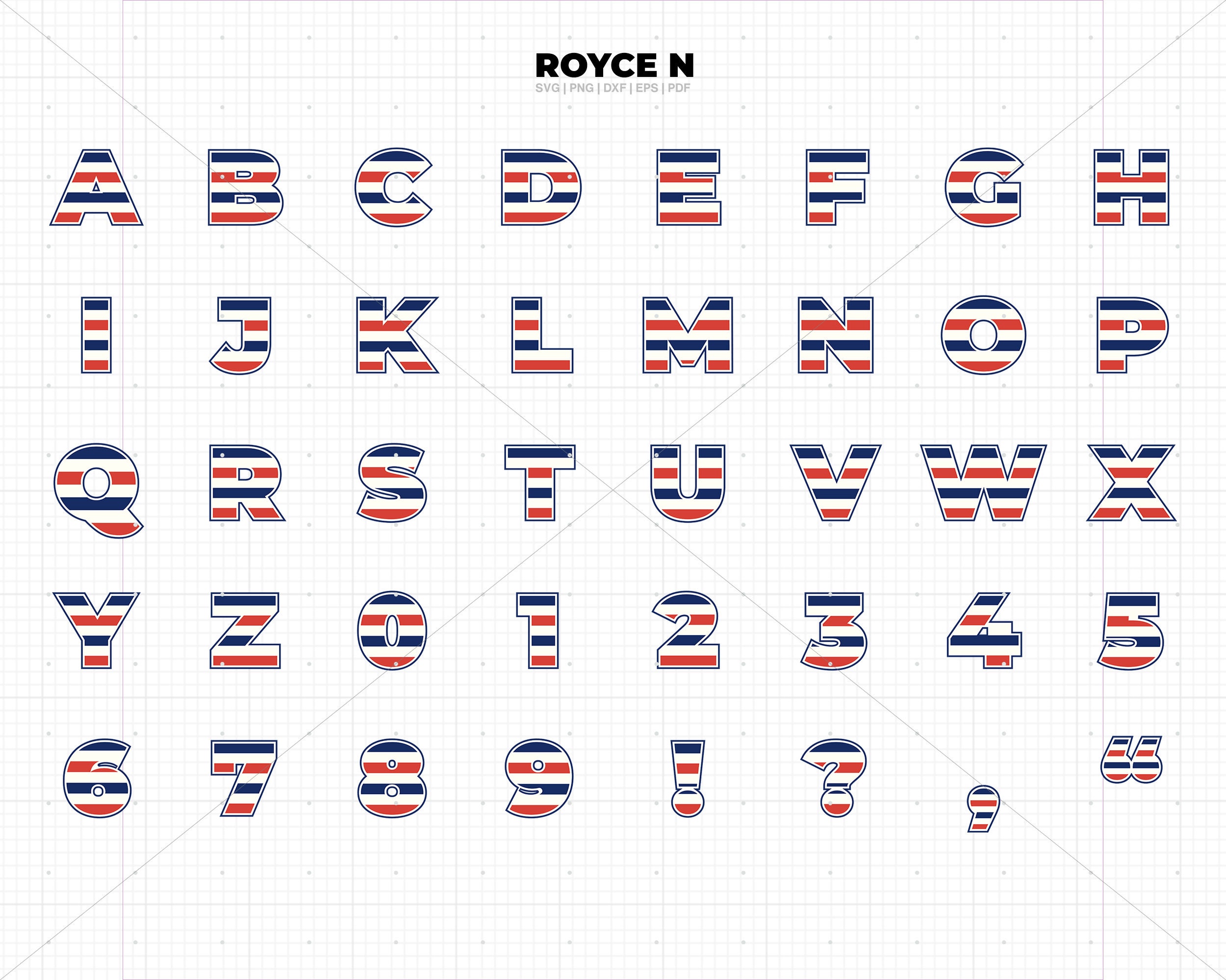 Nautical Letters Svg, Red, White, and Blue Alphabet Clipart, Sailing ...