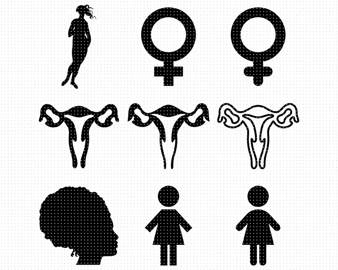 Uterus Svg Ovaries Clipart Fallopian Tube Png Female Symbol - Etsy