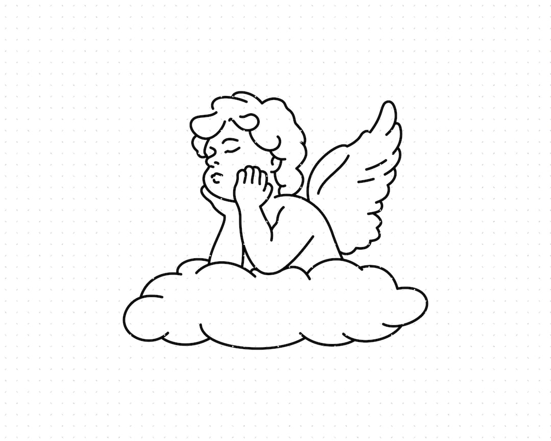 Cherub Angel Svg, a Little Angel Clipart, Cute Angel Png, Angel on ...