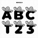 Alphabet and Numbers Wearing a Sombrero Svg, Sombrero Letters Clipart ...