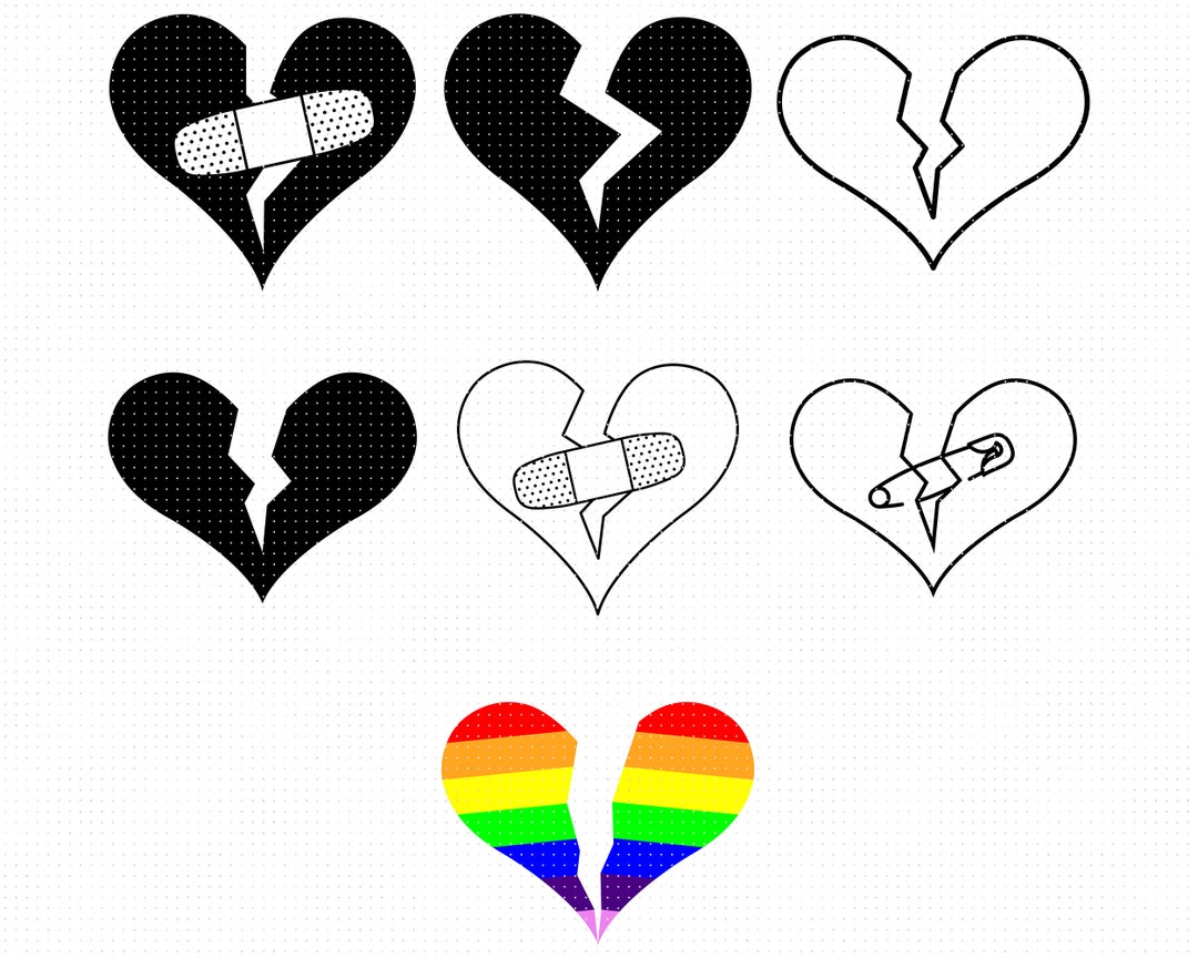 Broken Heart Svg, Heart Break Clipart, Broken Heart Png, Dxf Logo ...