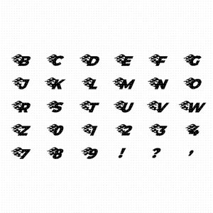 Flaming Letters Sideways Svg, Alphabet on Fire Svg, Racing Letter Svg ...