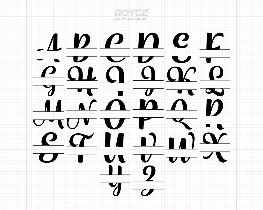 Split Frame Monogram SVG, Fancy Letters SVG, Split Monogram Clipart ...