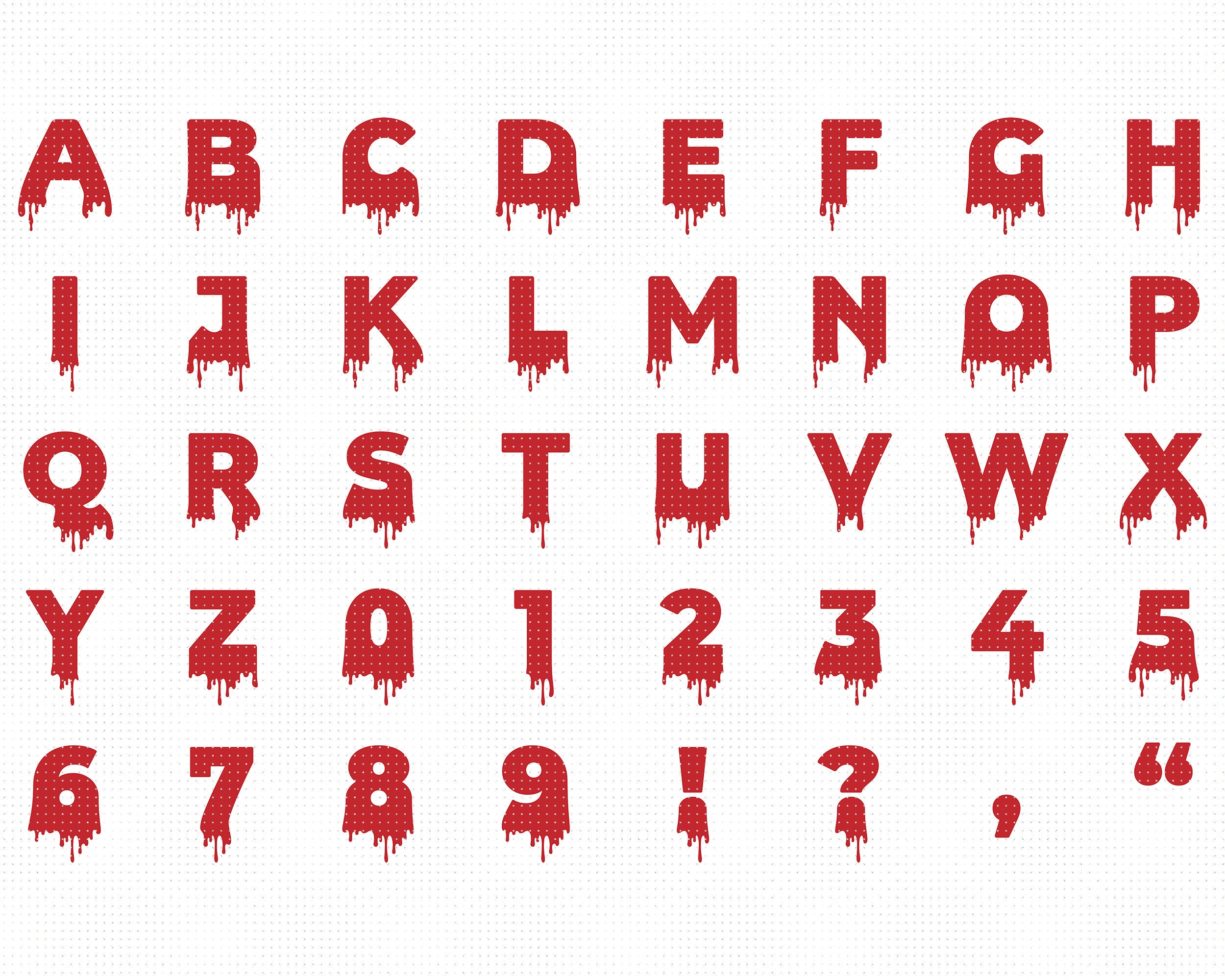 Dripping Letters Svg Honey Drip Alphabet Svg Blood Dripping - Etsy