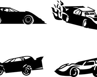 Dirt Late Model Race Car Highly Detailed Vector Image in .svg - Etsy