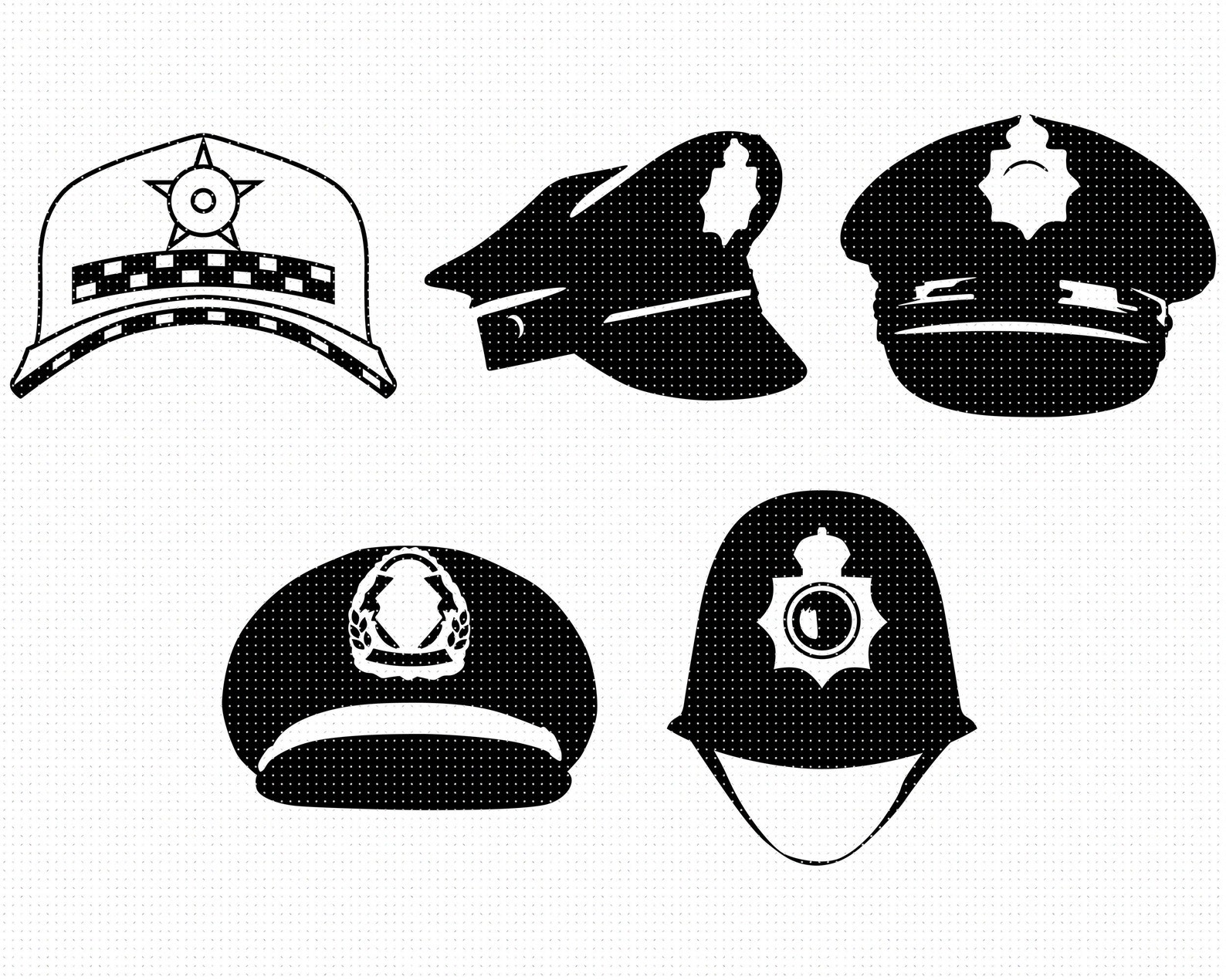 Police officer hat svg police cap clipart png eps dxf | Etsy
