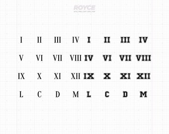 Roman Numerals SVG, Digital File, for Clocks, Crafts, Signs - Etsy Canada