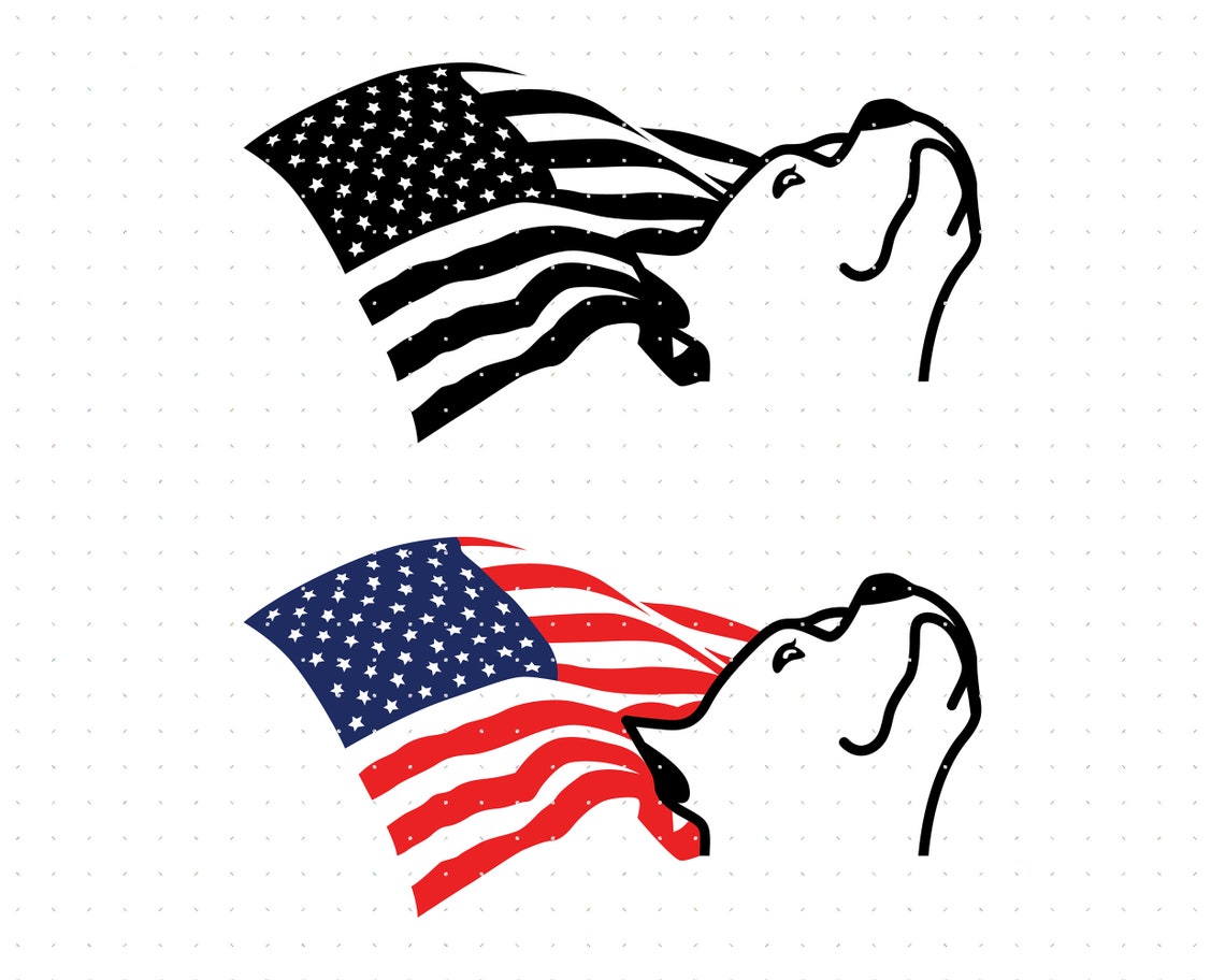 Pitbull With American Flag Svg Pitbull With US Flag Clipart - Etsy