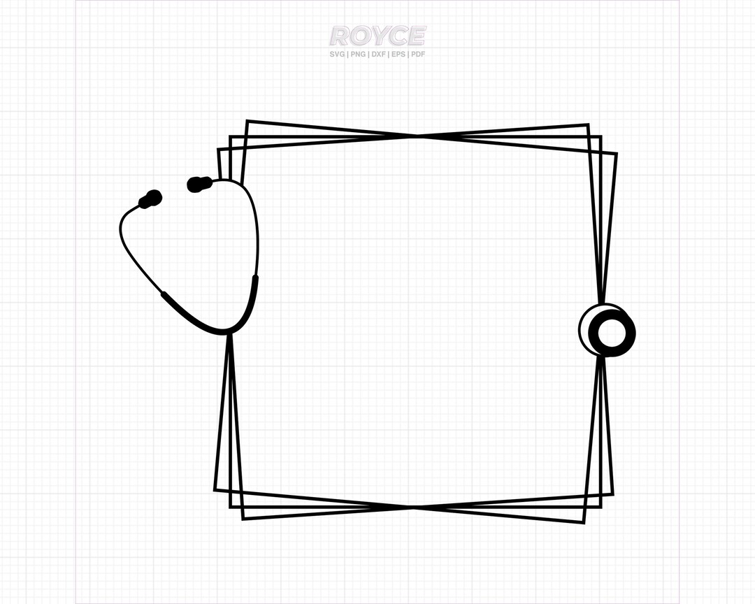Stethoscope Square Frame Svg, Stethoscope Monogram Frame Svg ...