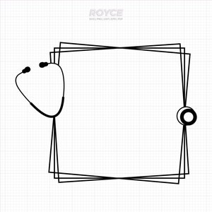 Stethoscope Square Frame Svg, Stethoscope Monogram Frame Svg ...
