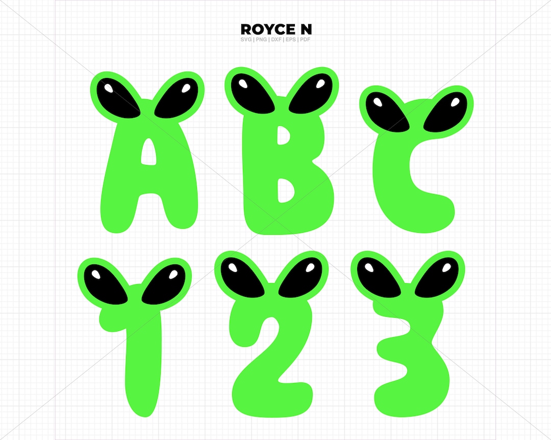 Alphabet With Alien Eyes Svg, Alien Eyes Clipart, Letters Png, Numbers ...
