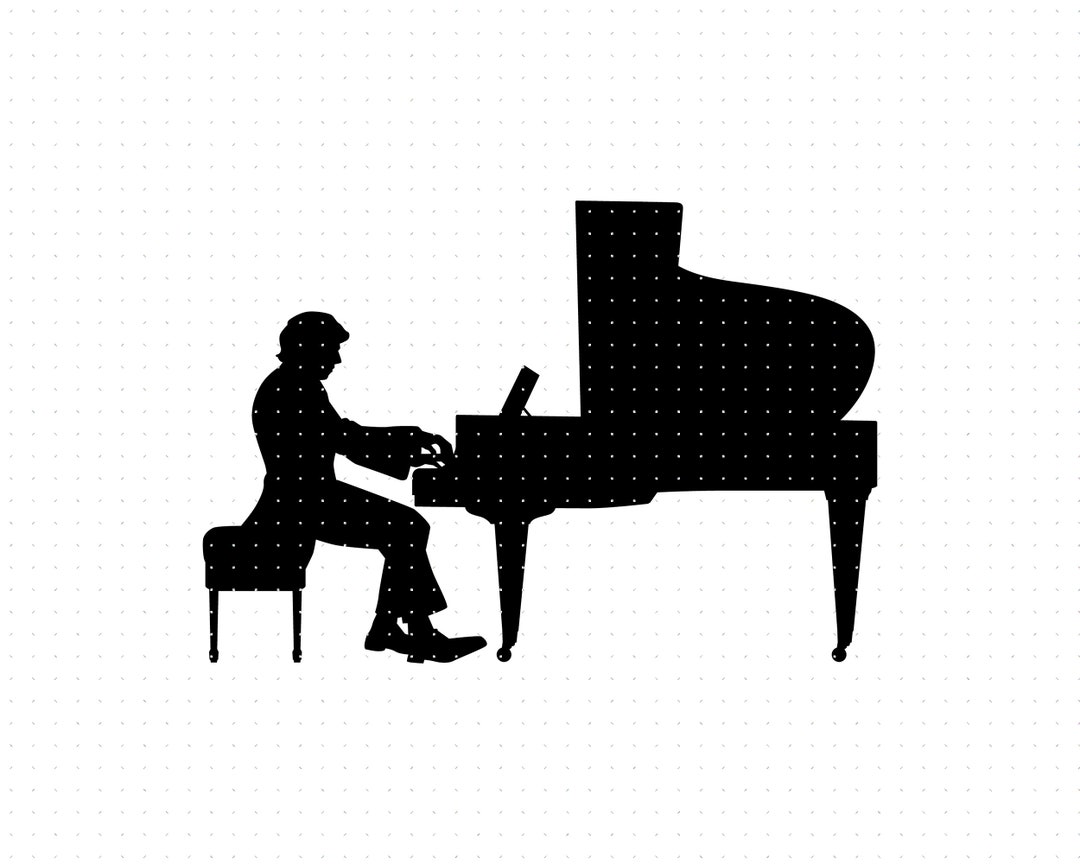 Man Playing Piano SVG: Vector Cut Files for Cricut (digital Download ...
