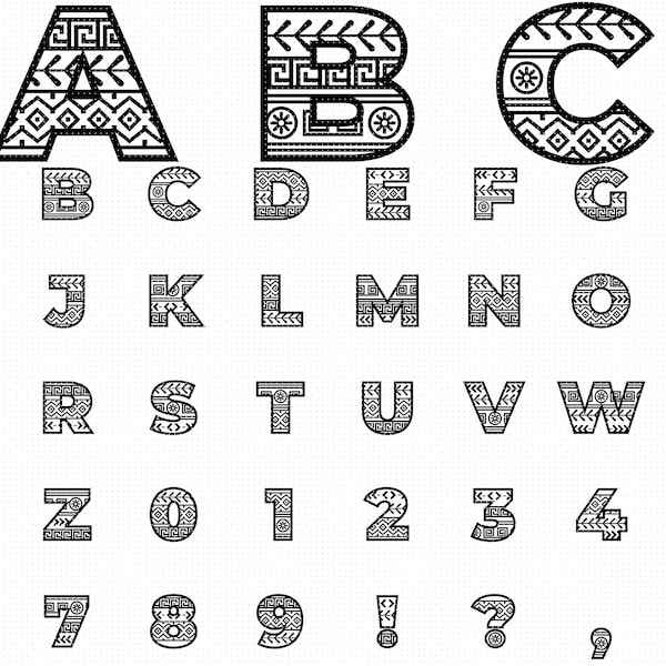 Aztec Letters Svg - Etsy