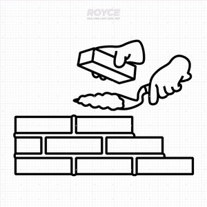 Bricks Svg, Bricklayer Clipart, Bricklaying Png, Brick Layer Dxf, Brick ...