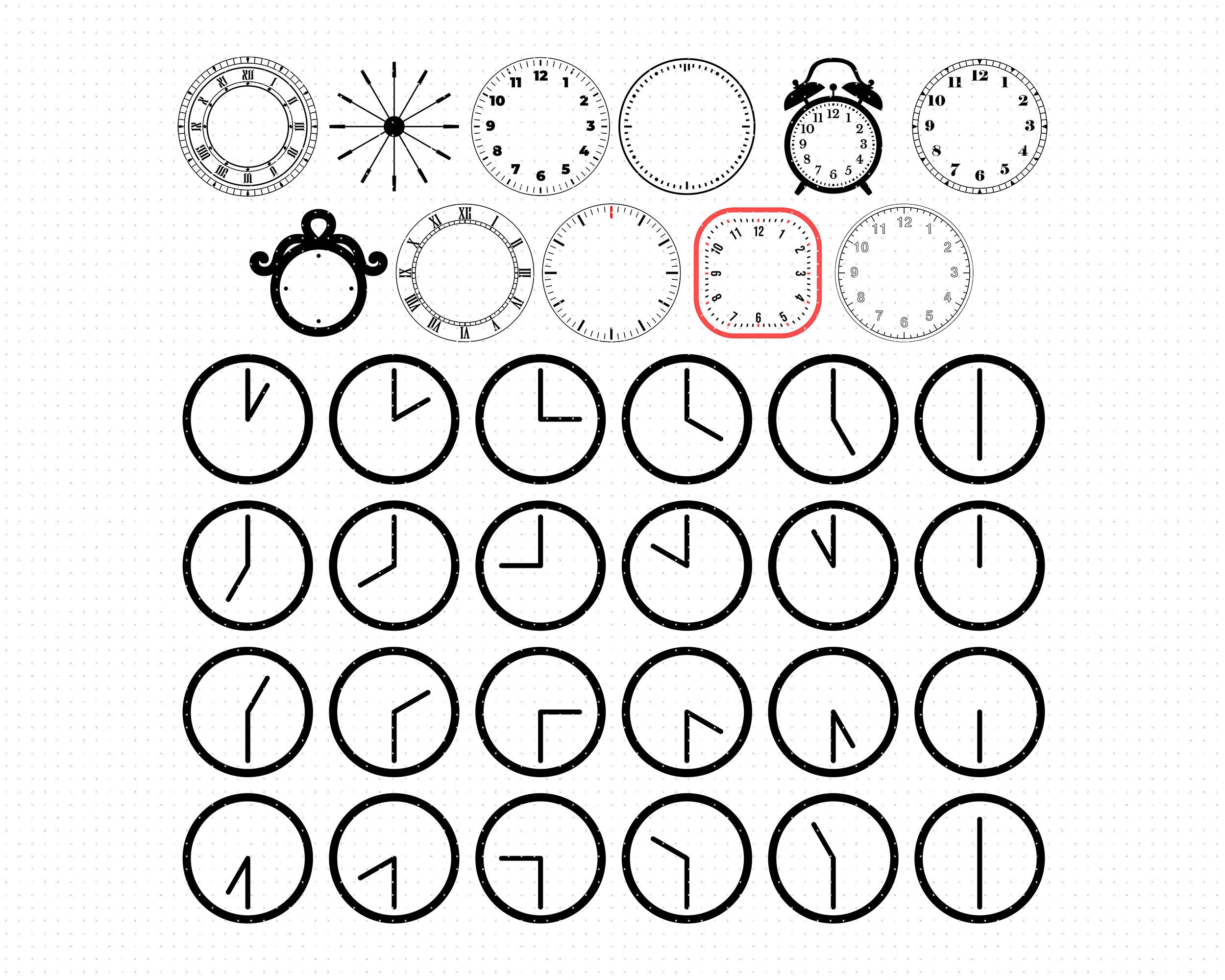 Clock Hands To Cut Out