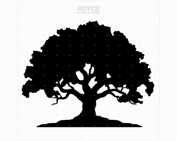 Oak Tree Vector Black
