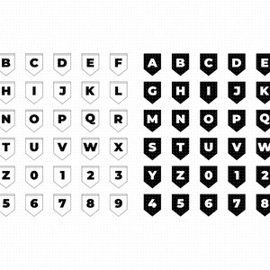 Bunting Banner Alphabet Svg, Flag Letters Svg, Bunting Banner Numbers ...