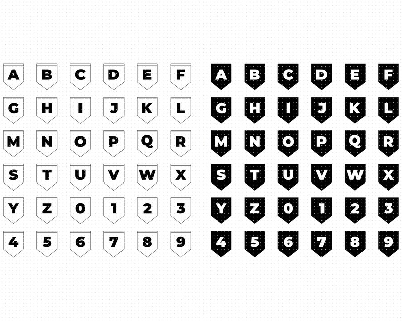 Bunting Banner Alphabet Svg Flag Letters Svg Bunting Banner - Etsy