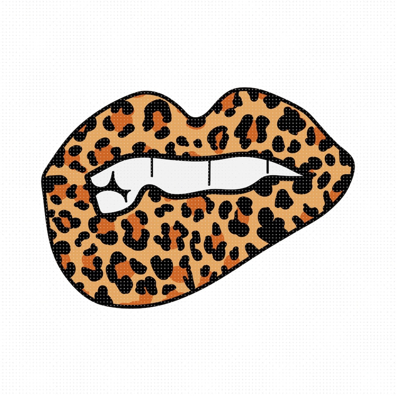 Leopard Print Lips Svg - Etsy