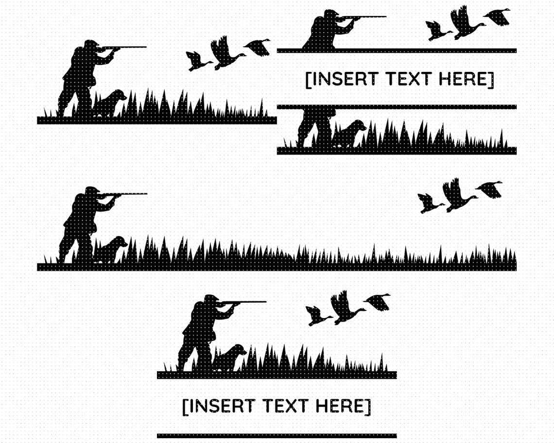 Hunting Split Monogram Svg Duck Hunt Border Clipart Goose - Etsy