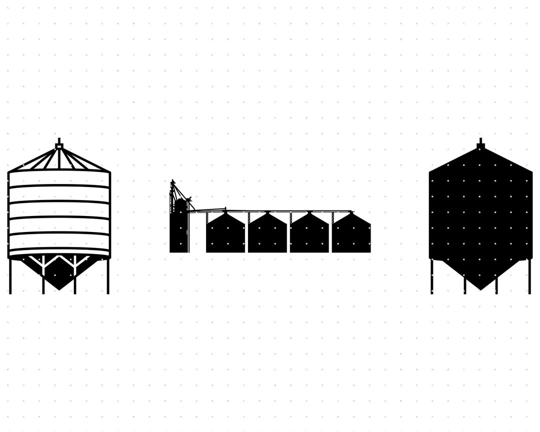 Grain Silo Svg, Grain Bin Clipart, Farm Silo Png, Farm Bin Dxf Logo ...