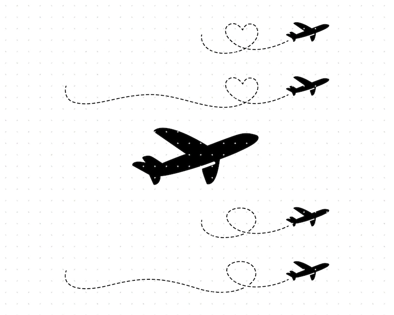 Airplane Heart Trail Svg Plane Heart Trail Clipart Airplane - Etsy