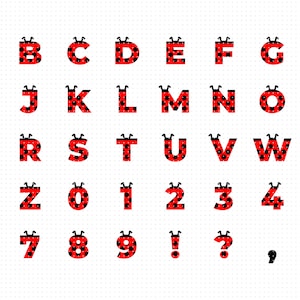 Ladybug Alphabet and Numbers SVG, Love Bug Letters Clipart (digital ...
