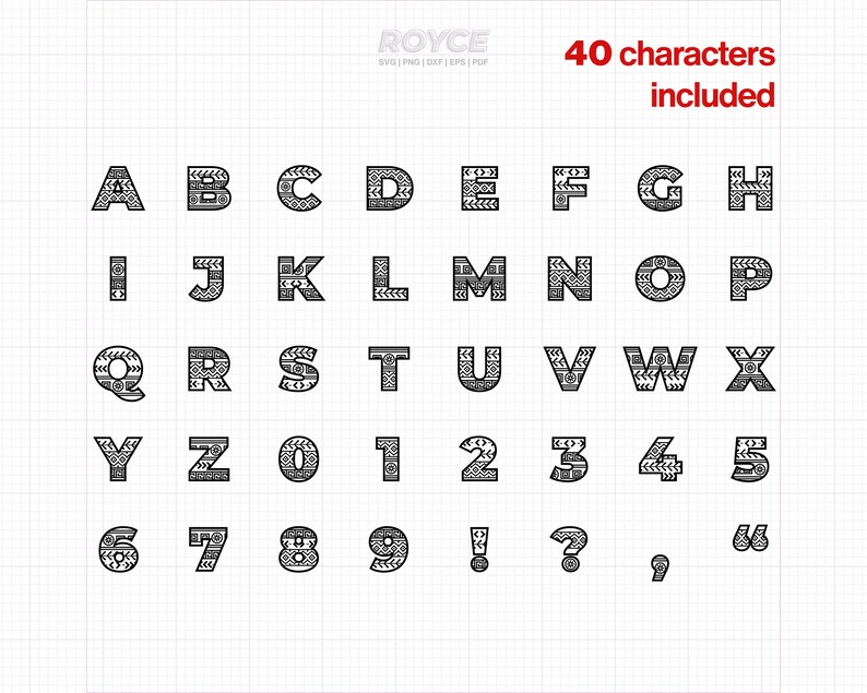 Tribal Alphabet SVG: Vector Cut Files for Cricut Silhouette - Etsy