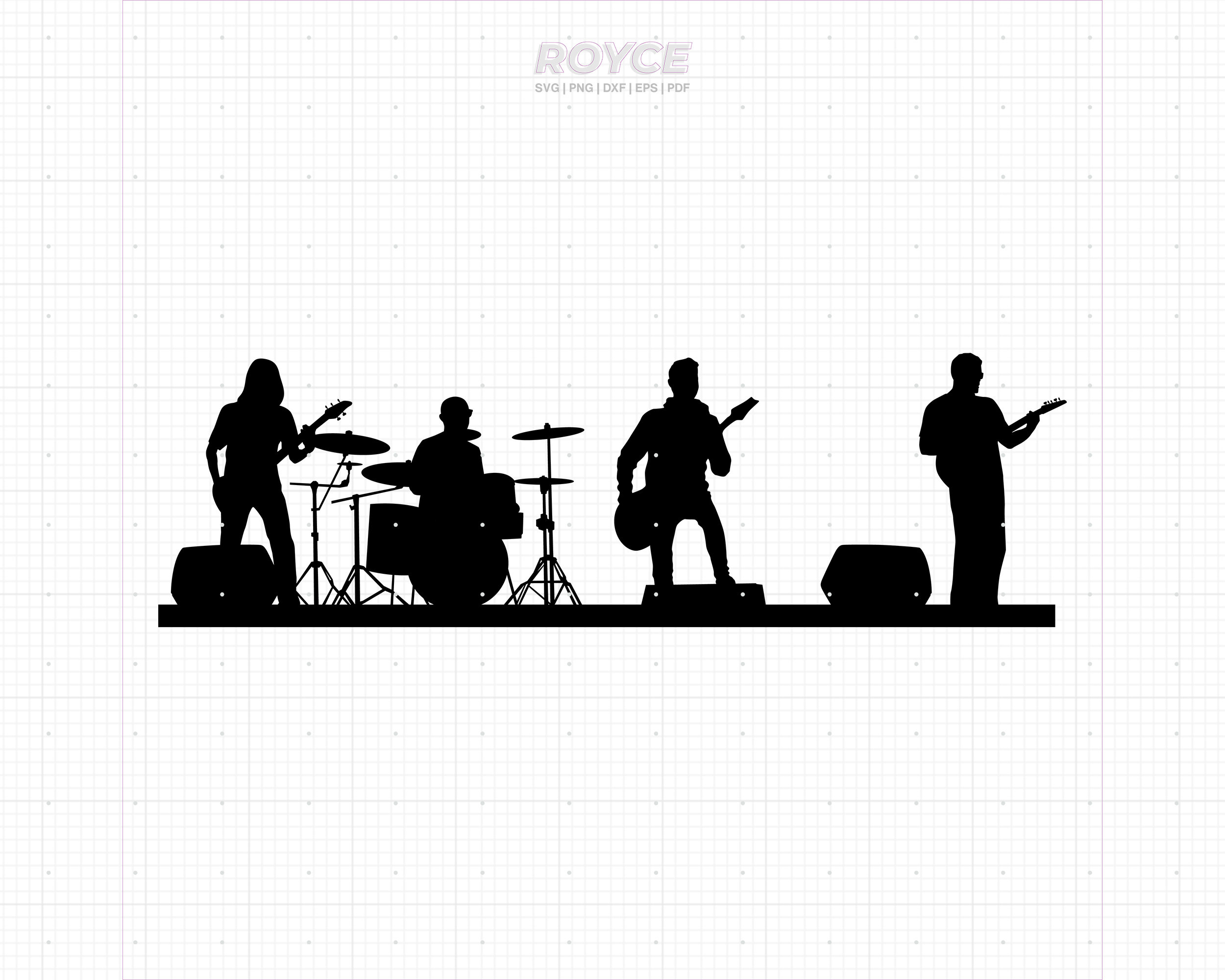Rock Band Svg, Rock Band Clipart, Band Png, Rock Band Dxf, Rock Band ...