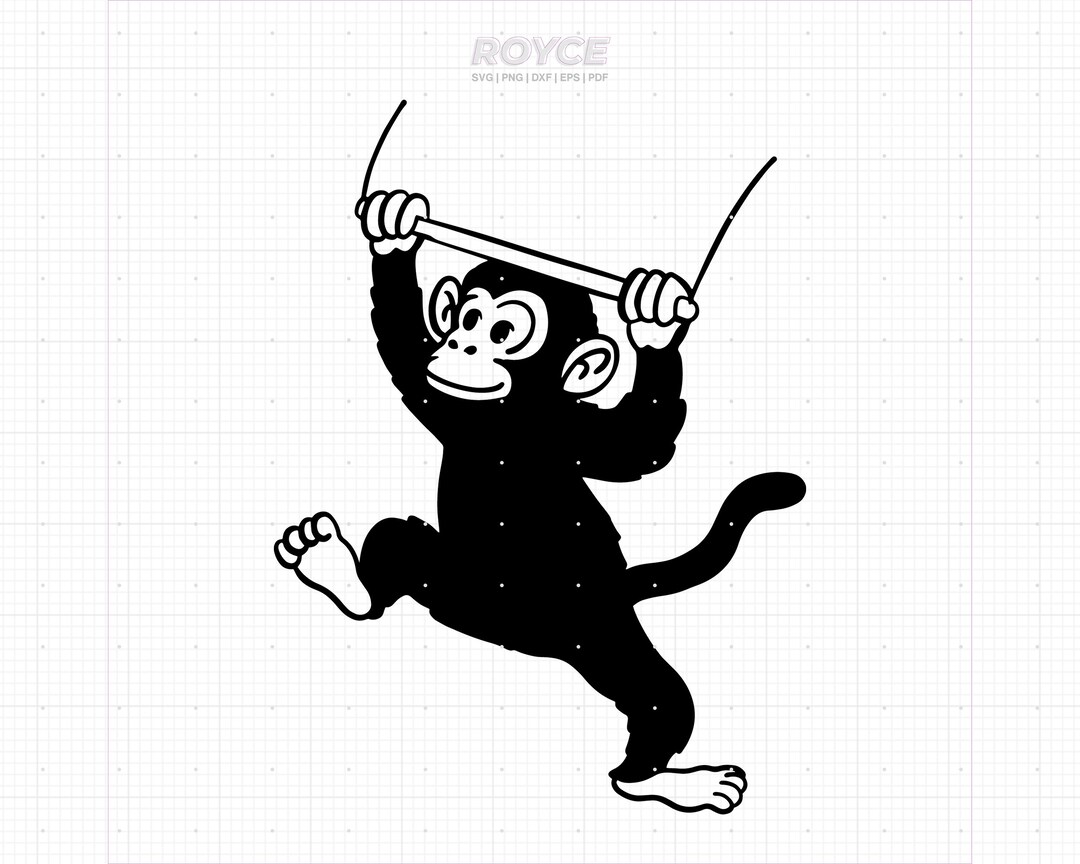 Monkey Swinging on a Trapeze Svg, Happy Monkey Clipart, Monkey Png ...
