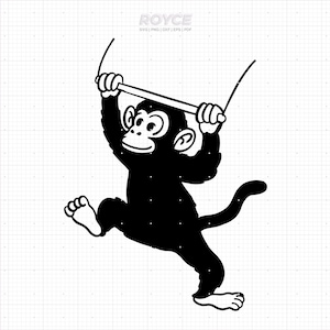 Monkey Swinging on a Trapeze Svg, Happy Monkey Clipart, Monkey Png ...