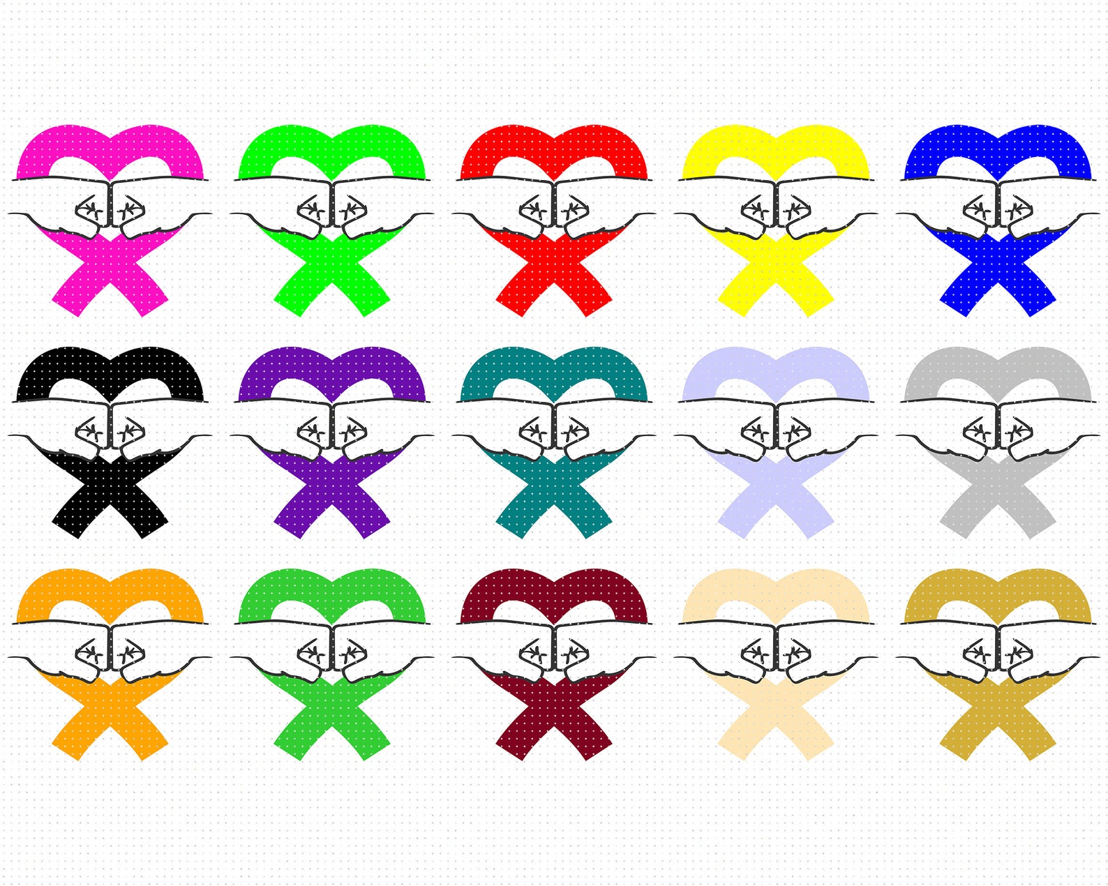 Awareness Ribbons Svg Fist Bump Clipart Brain Cancer Family | Etsy