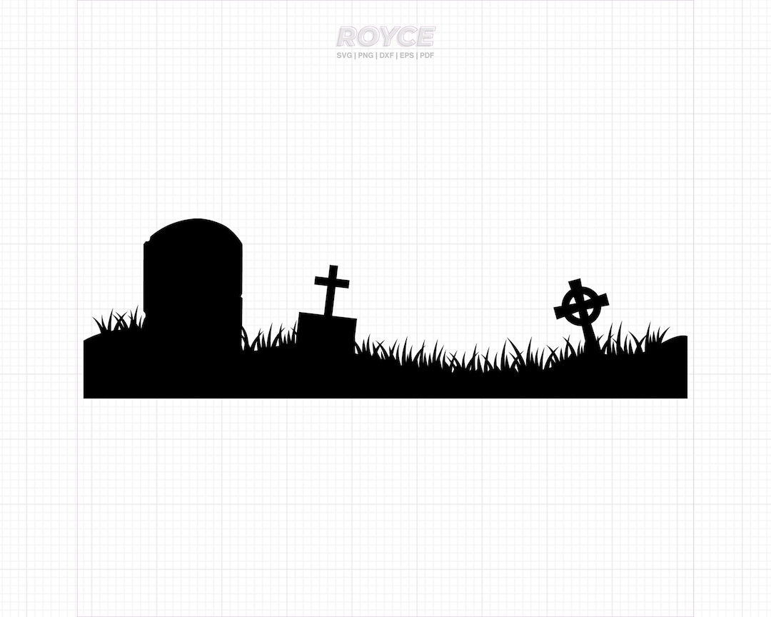 Graveyard Svg, Halloween Border Svg, Clipart, Graveyard Png, Graveyard ...
