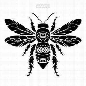 Tribal Bee Svg, Bee Clipart, Tribal Animal Png, Bee Dxf, Bee Vector ...