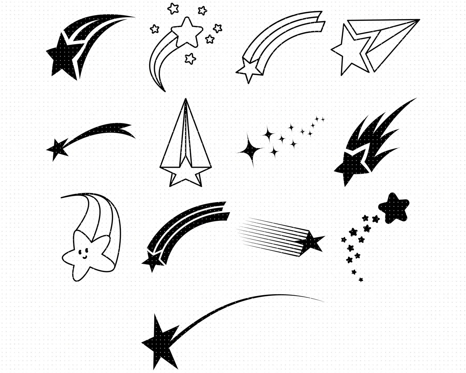 Étoile filante svg, clipart étoiles, étoiles png, logo dxf étoile de ...