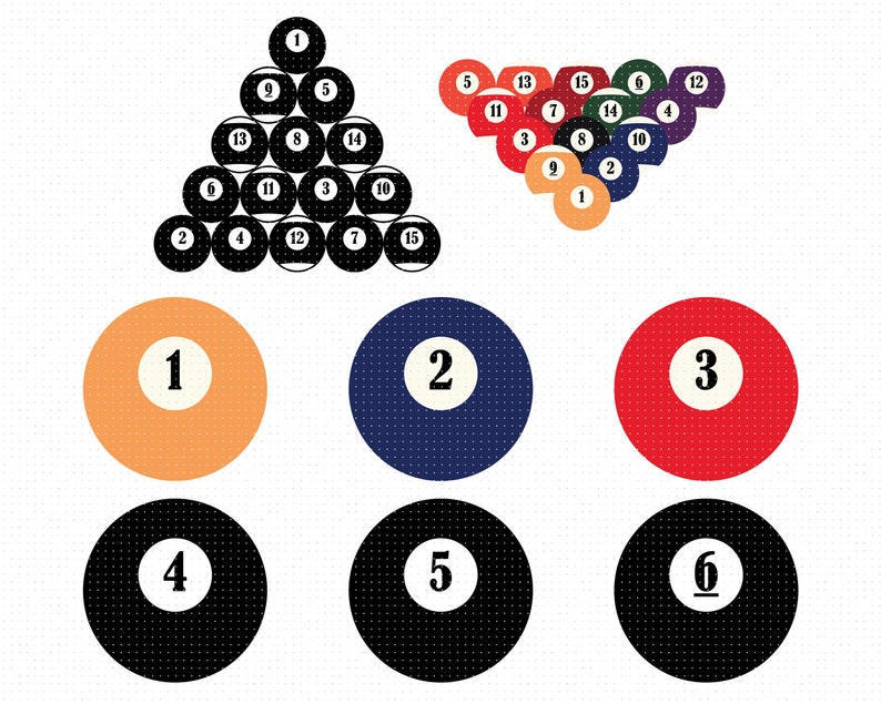 Billiard Balls Svg Billiard Balls Clipart Billiard Balls - Etsy