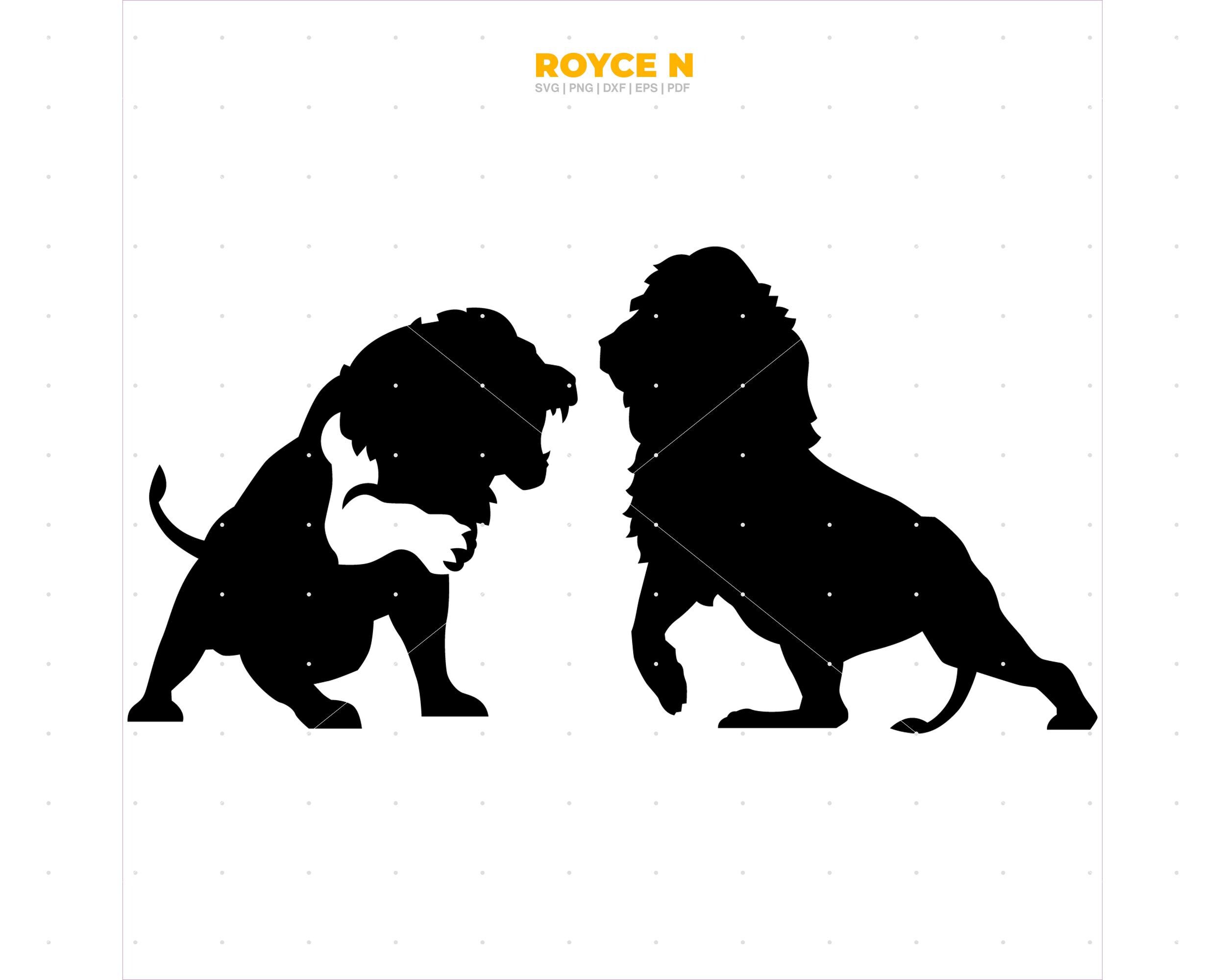 Two Lions Facing Each Other Logo