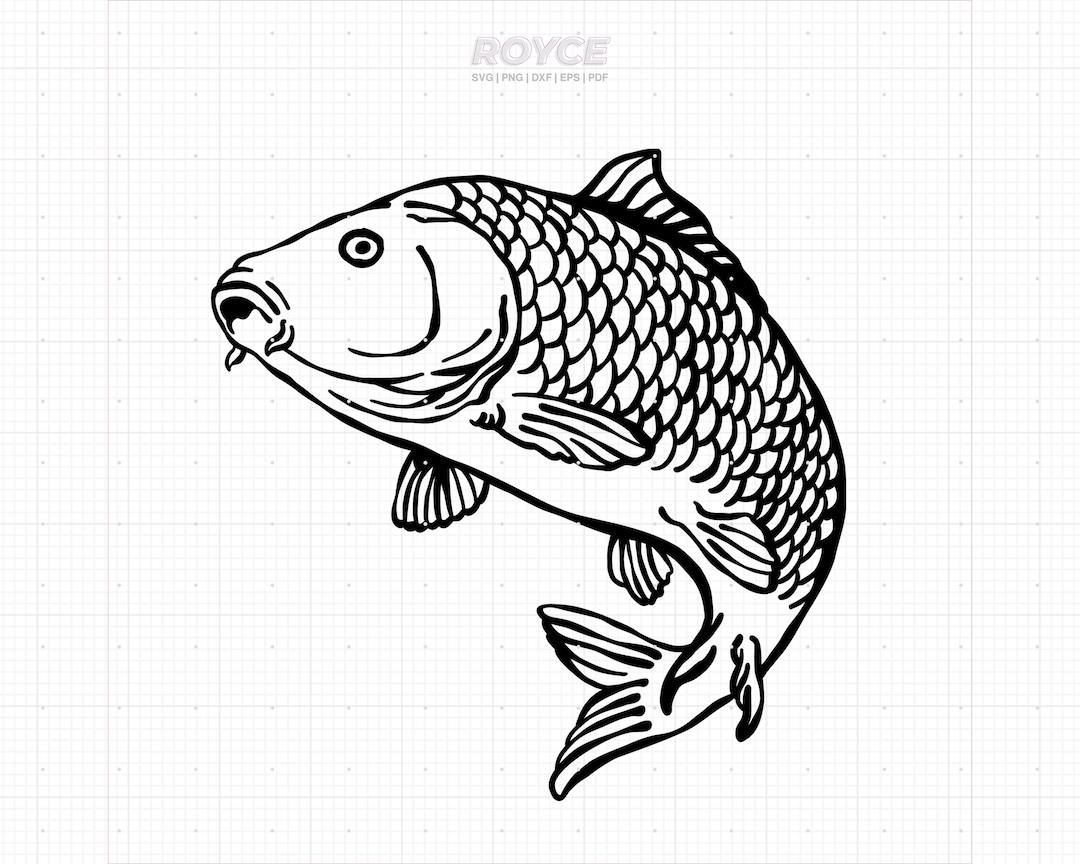 Carp Svg, Fishing Clipart, Gamefish Png, Game Fish Dxf, Carp Vector ...