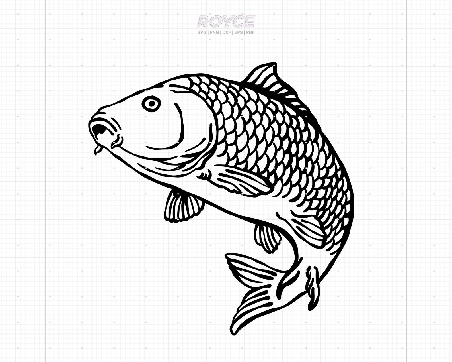 Carp Svg, Fishing Clipart, Gamefish Png, Game Fish Dxf, Carp Vector ...