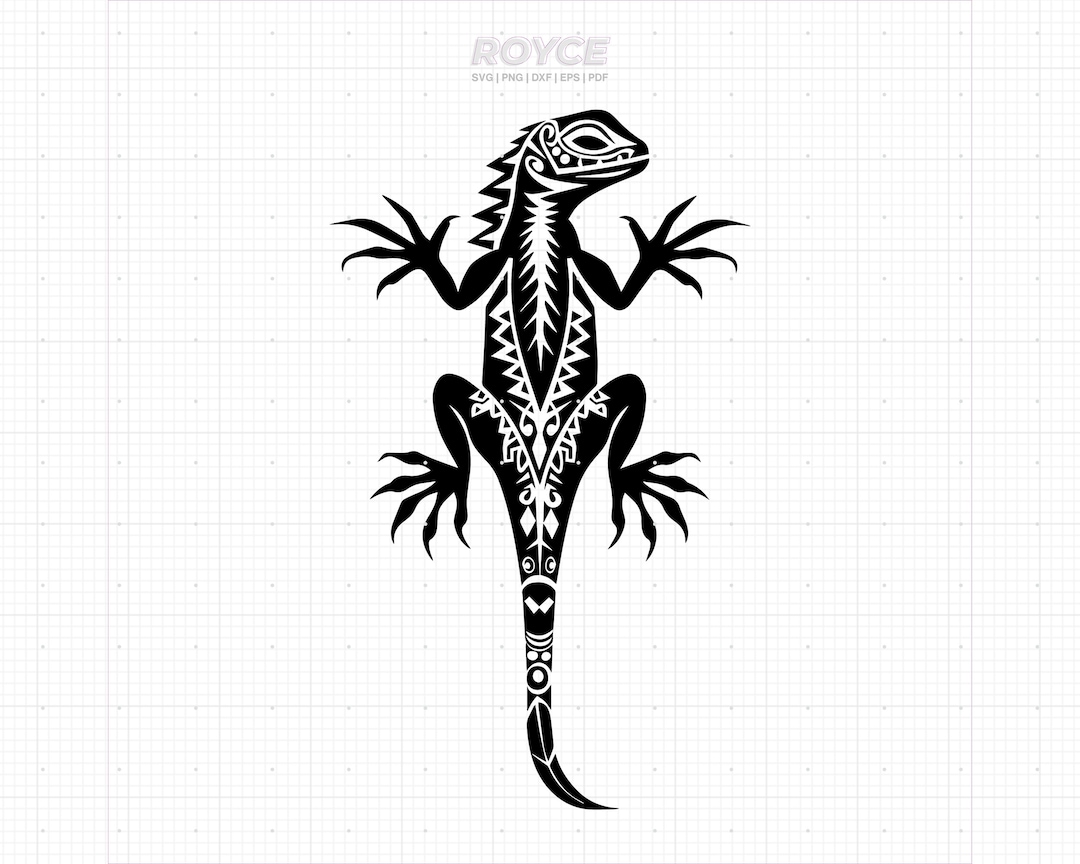 Tribal Lizard Svg, Lizard Clipart, Tribal Lizard Png, Tribal Lizard Dxf ...