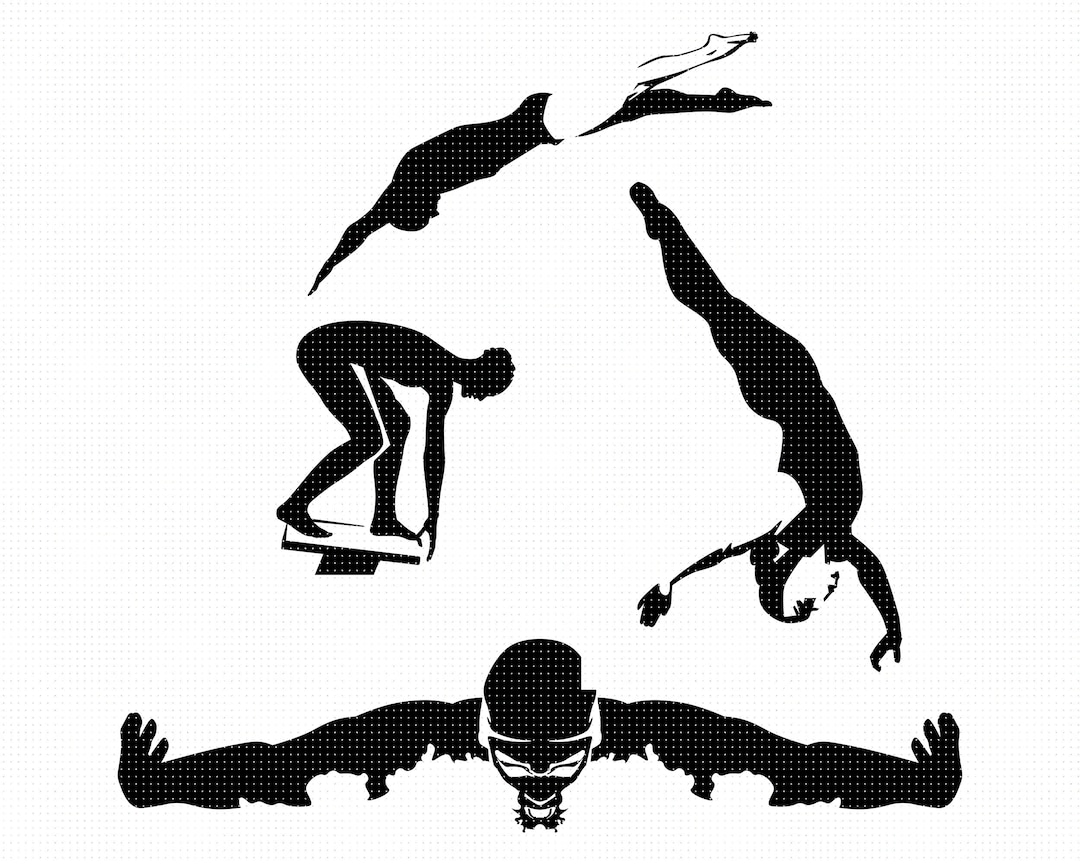 Swimming Svg, Diving Svg, Swimmer Png, Diver Dxf for Logo, Sports ...
