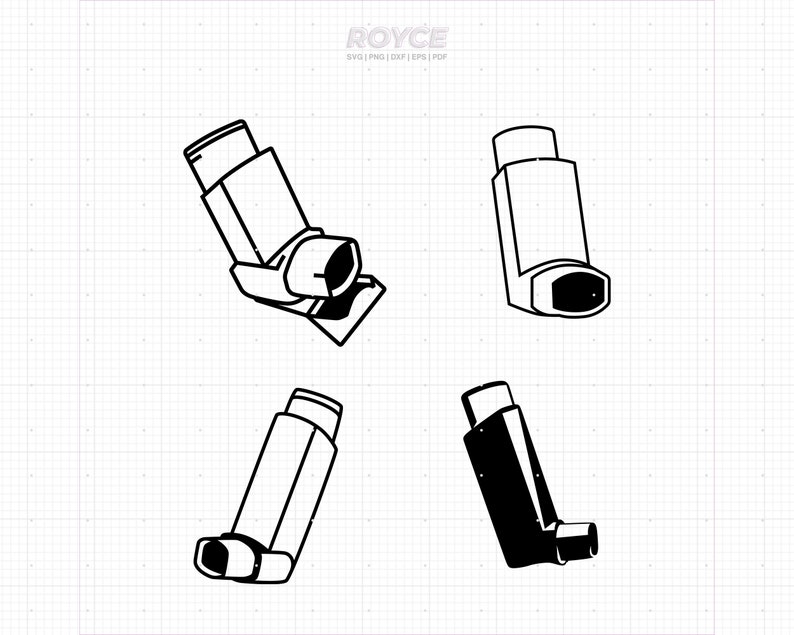 Inhaler Svg, Asthma Awareness Clipart, Inhaler Png, Vector Dxf for Logo ...