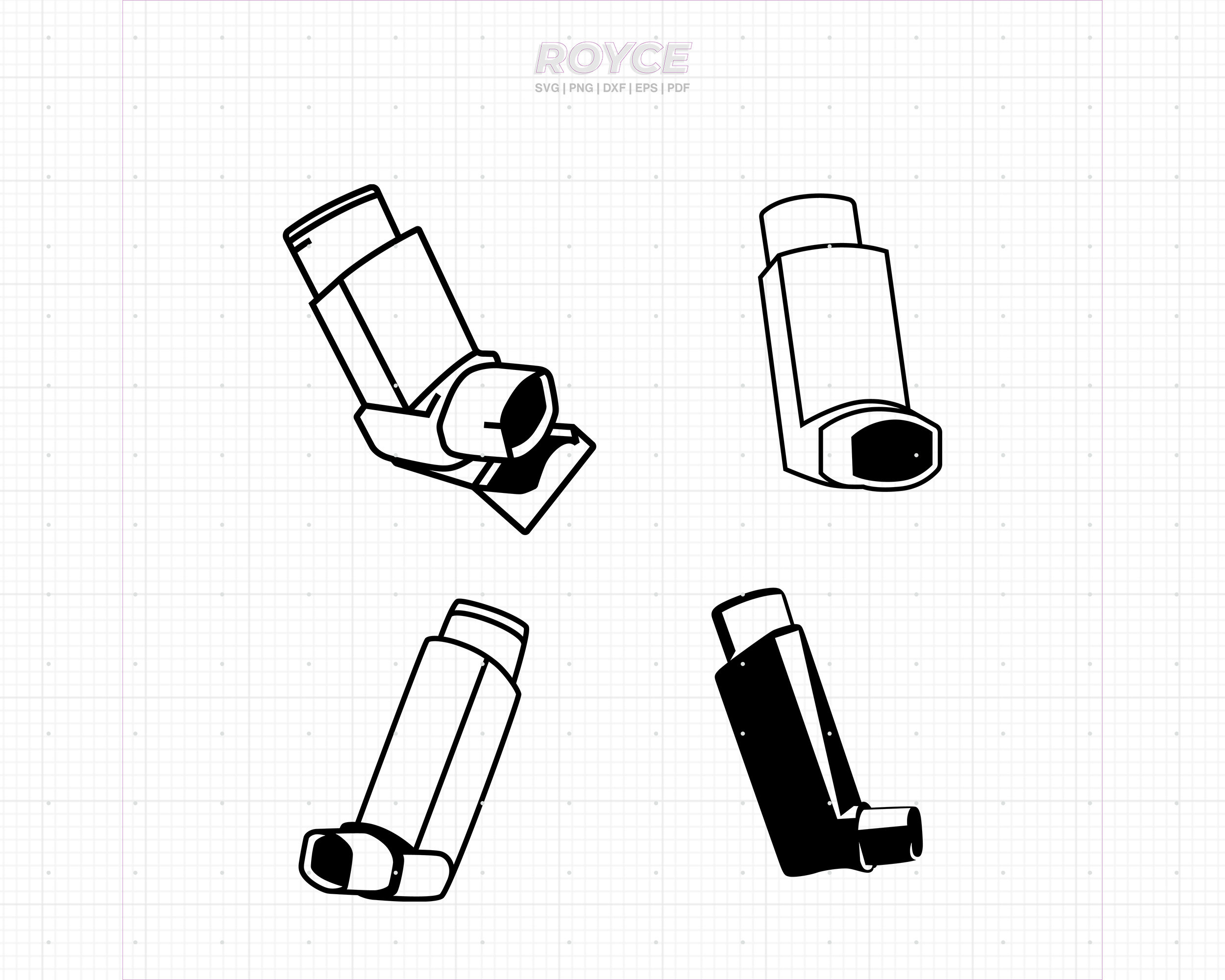 Inhaler Svg, Asthma Awareness Clipart, Inhaler Png, Vector Dxf for Logo ...