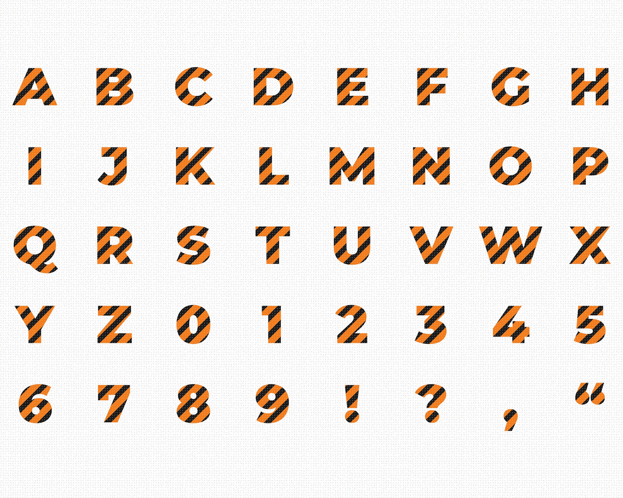 Construction Alphabet Svg Construction Stripes Numbers Svg | Etsy