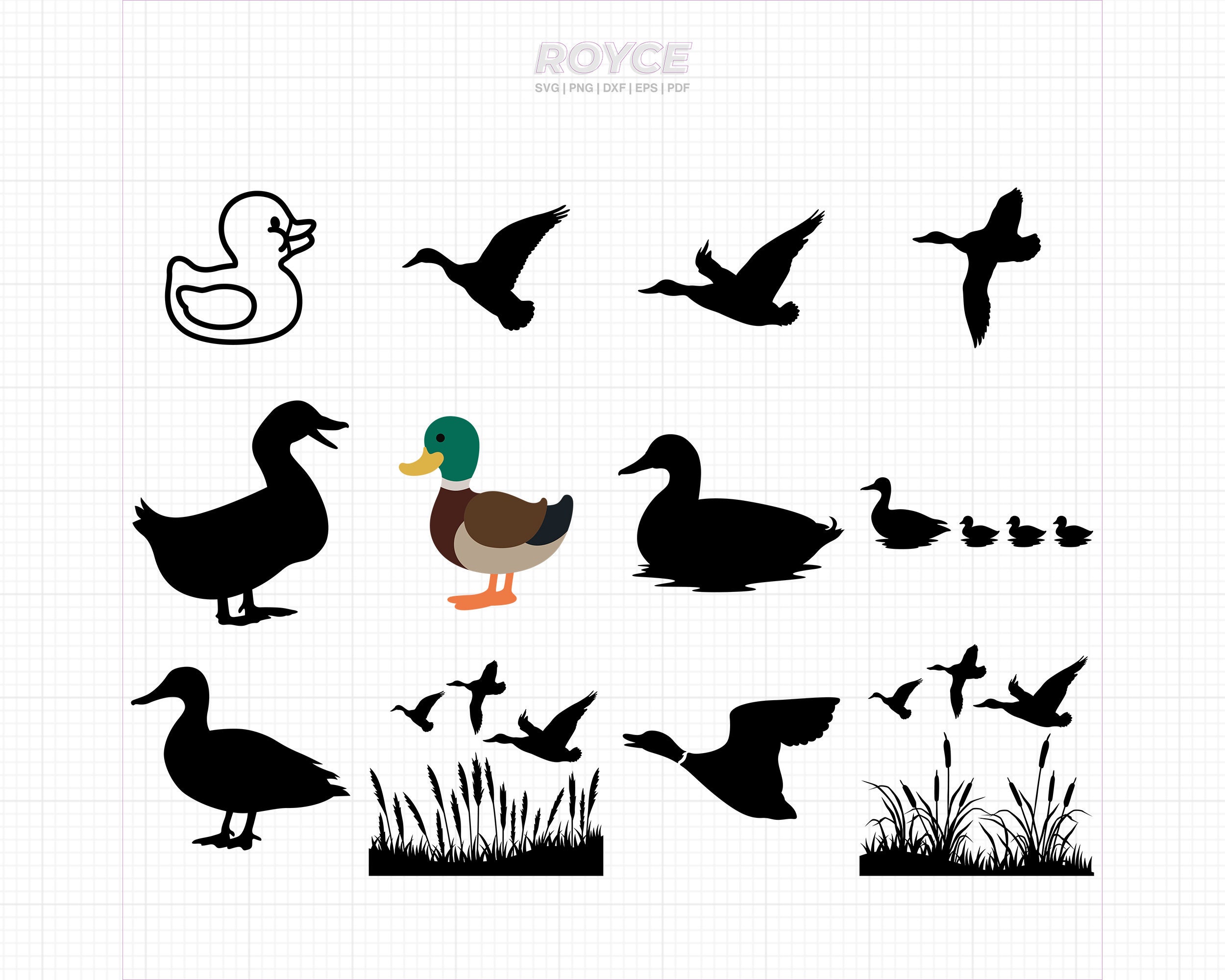 Logotipo De Pato Volador Vectores De Silueta De Pato Volador,