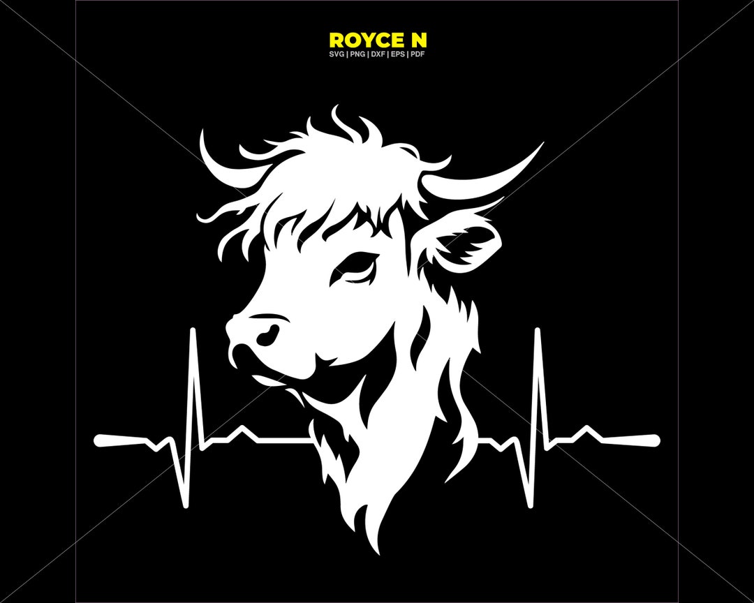 Highland Cow Heartbeat Svg, Highland Cow Heartbeat Cutting File ...
